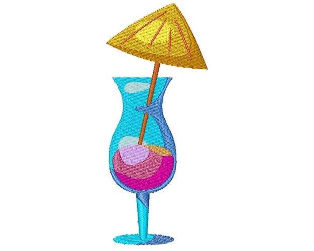 Umbrella Drink - Machine Embroidery Design, Exotic Cocktail Drink ...