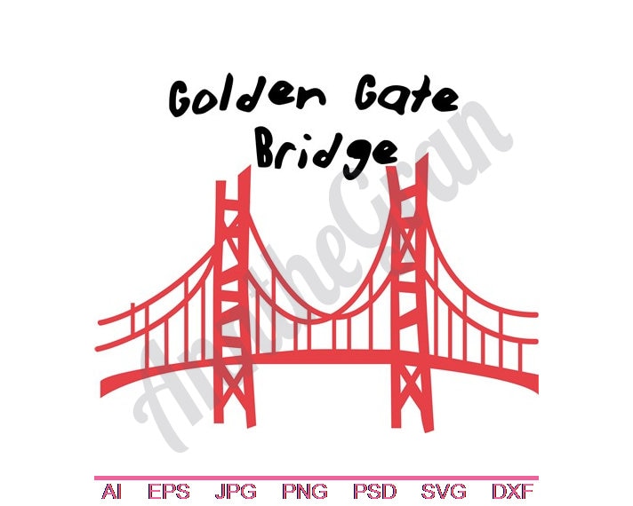 bridge cricut silhouette golden gate svg decal San Francisco svg vector ...