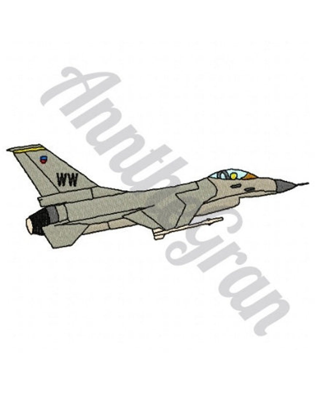 F-16 C Fighter Aircraft. Machine Embroidery Design. Military Plane ...