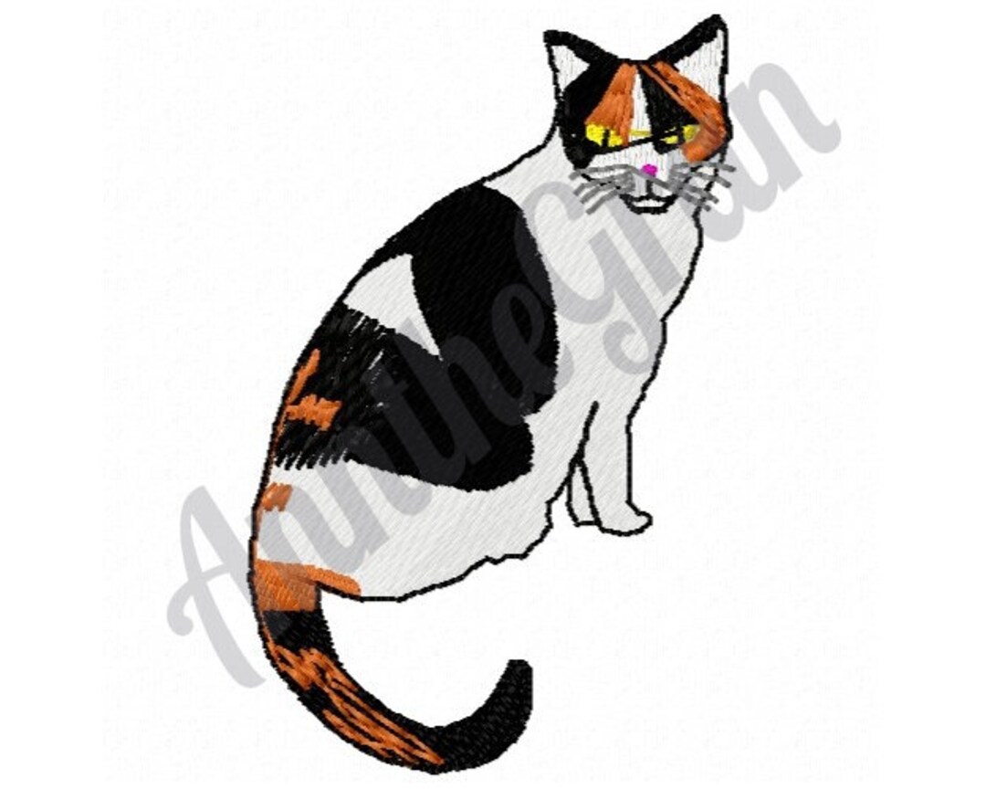 Calico Cat Embroidery Design. Machine Embroidery Design. Calico Cat ...