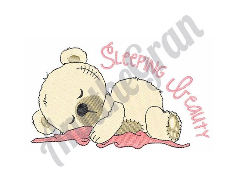 Sleeping Teddy Bear Embroidery Design. Machine Embroidery Design. Baby ...