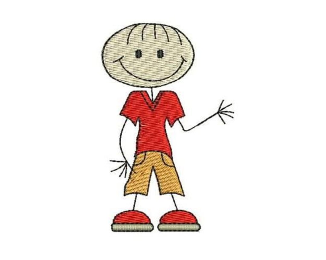 Boy Stick Figure - Machine Embroidery Design - Etsy