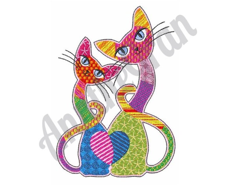 Cute Cats Embroidery Design. Machine Embroidery Design. Kitten Friends ...