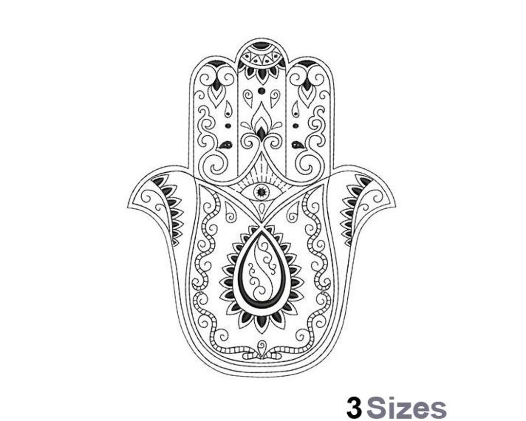 Hamsa Hand - Machine Embroidery Design - 3 Sizes, Hamsa Hand Symbol ...