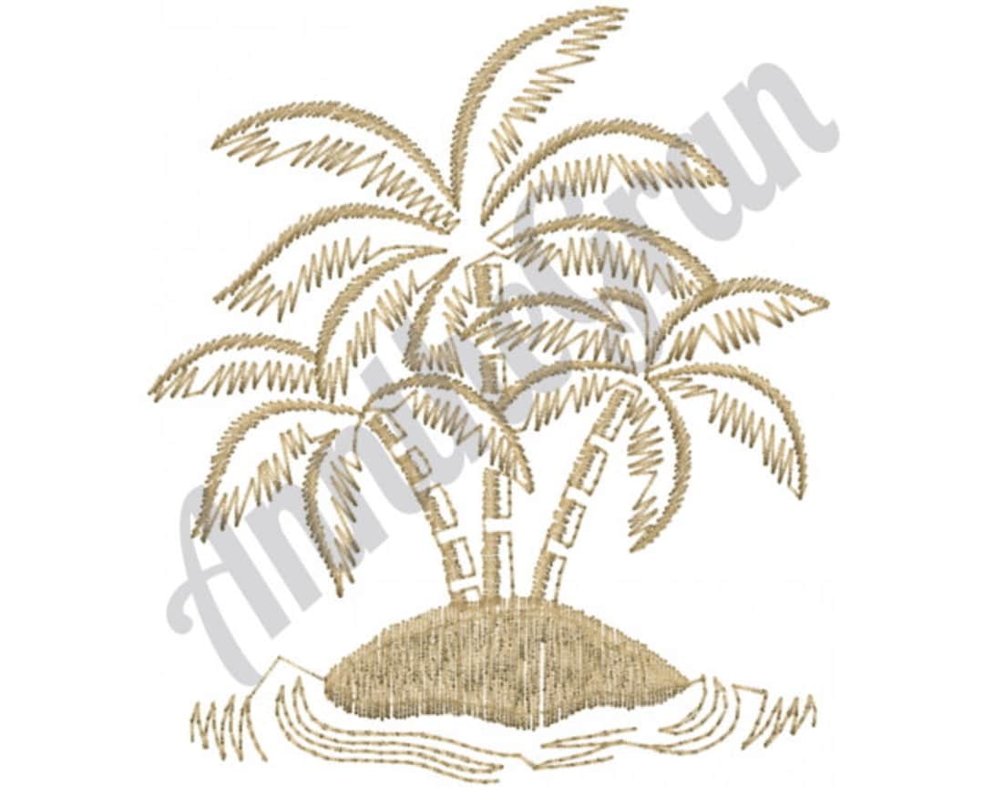 Palm Tree Embroidery Design. Machine Embroidery Design. Island Palm ...