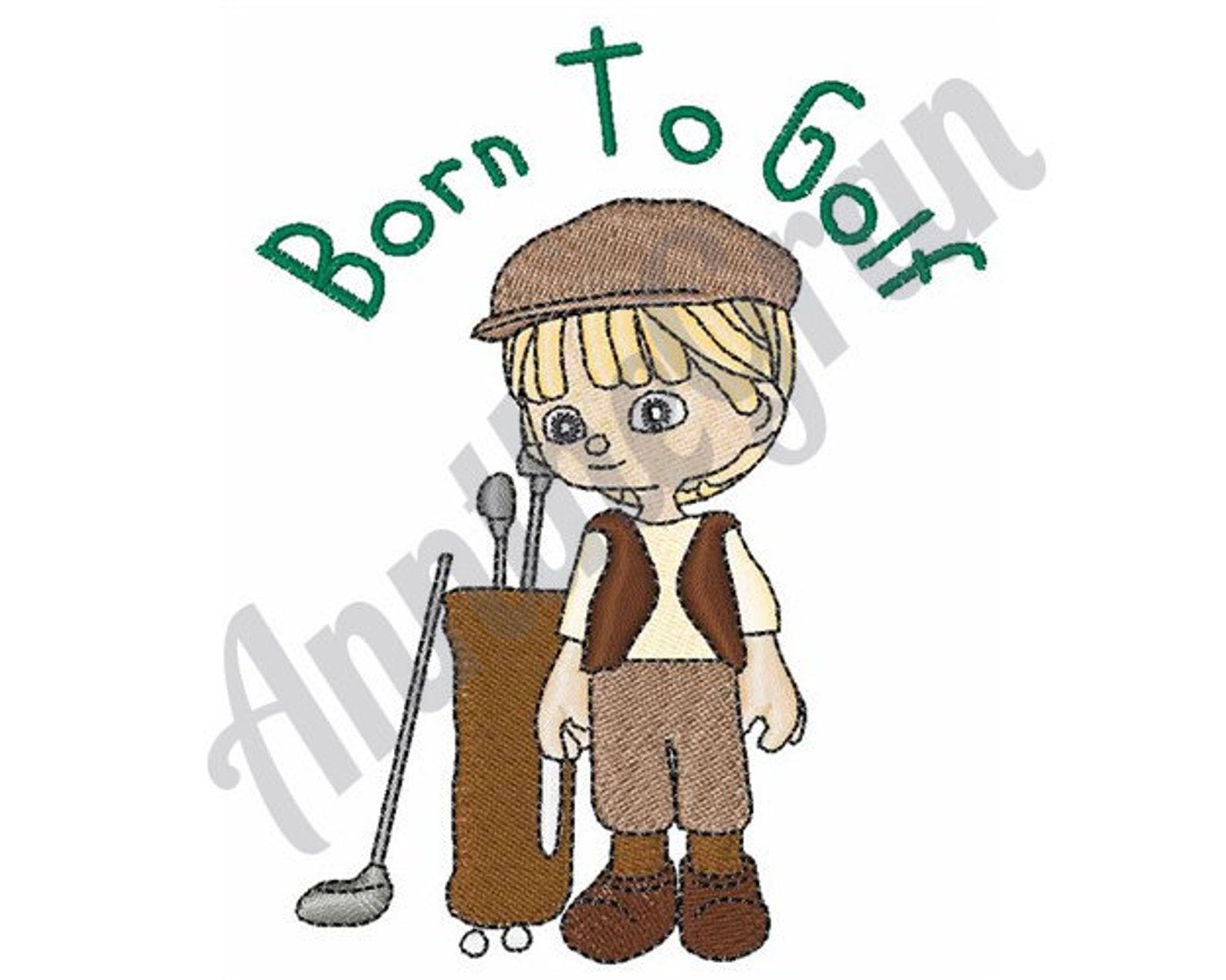 Golfer Boy Machine Embroidery Design Born to Golf Embroidery - Etsy