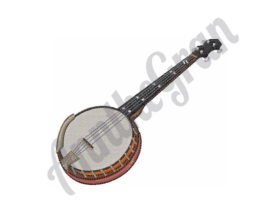 Banjo Machine Embroidery Design. Musical Instrument - Etsy