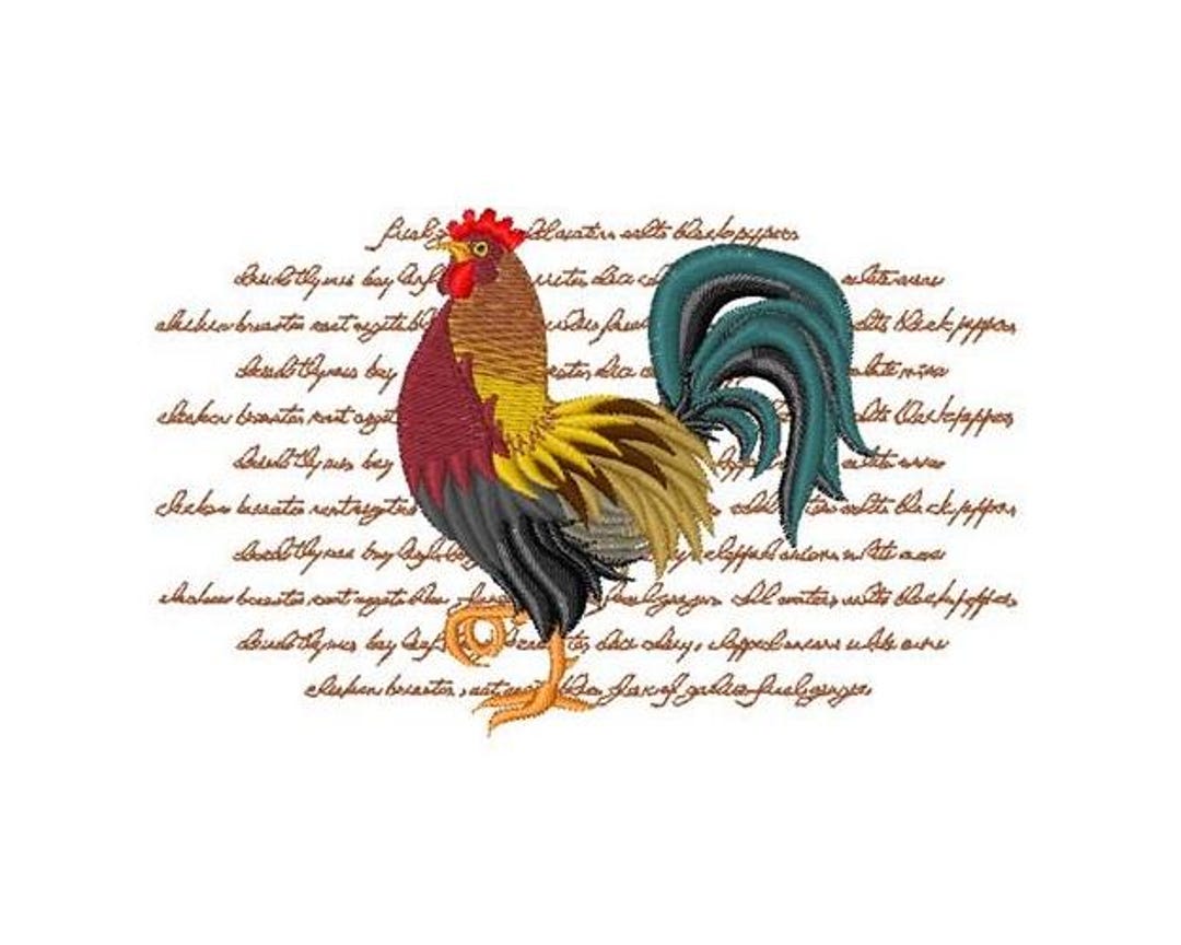 Country Rooster - Machine Embroidery Design - Etsy