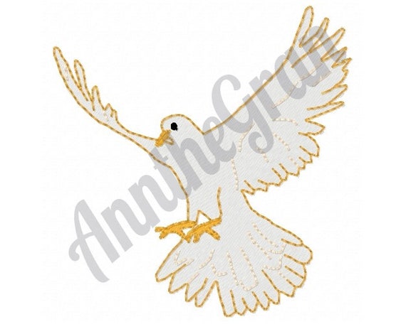 Dove Machine Embroidery Design. Flying Dove Embroidery | Etsy