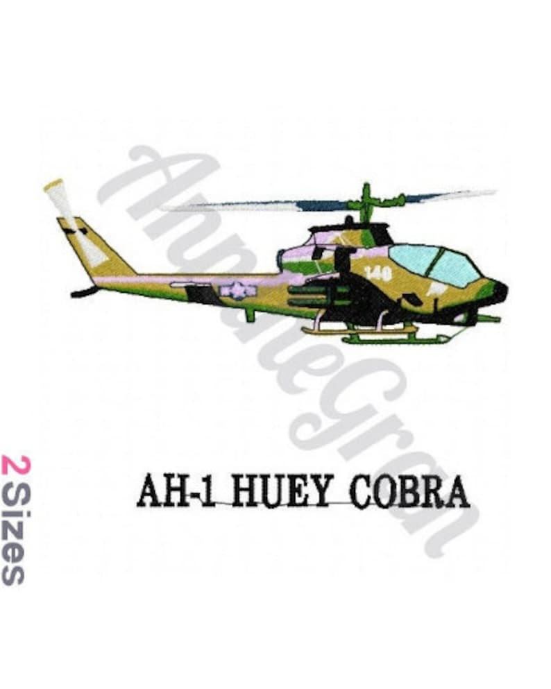 AH-1 Huey Cobra Helicopter - Machine Embroidery Design - Etsy