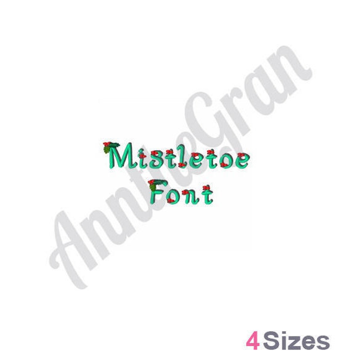 Mistletoe Embroidery Font. Mistletoe Embroidery Letter. - Etsy