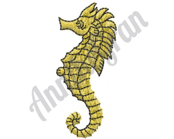Fancy Seahorse Machine Embroidery Design. Sea Horse | Etsy