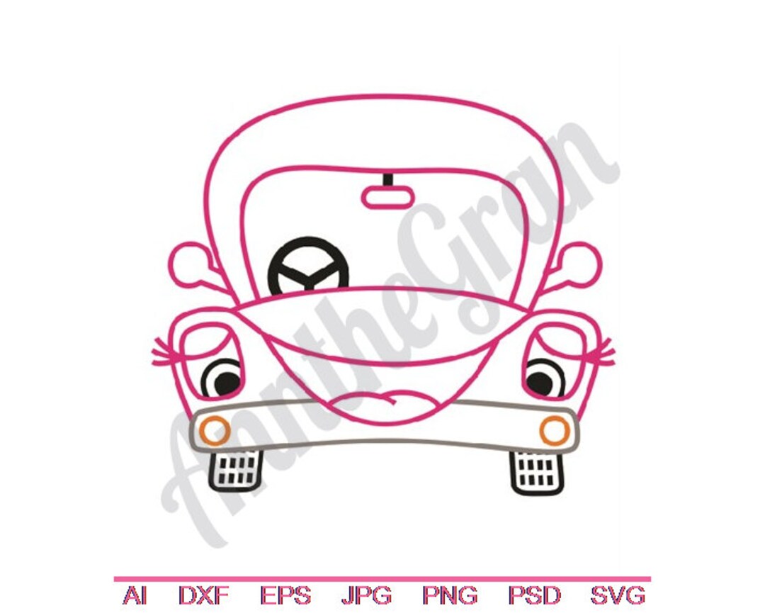 Cartoon Car Outline Svg, Dxf, Eps, Png, Jpg, Vector Art, Clipart, Cut ...