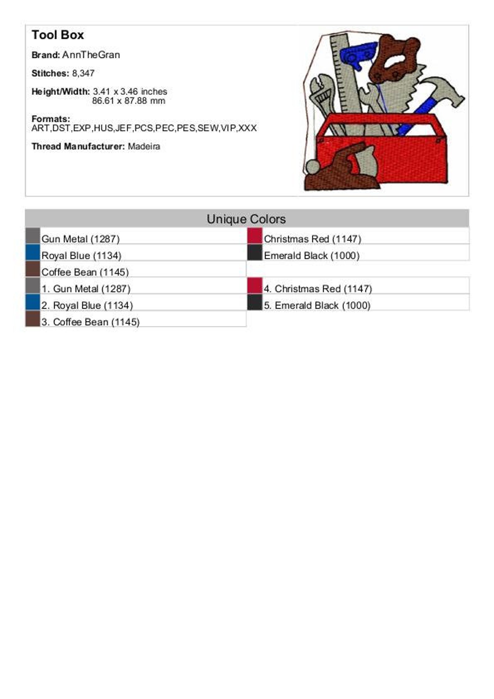Construction Worker Tool Box Embroidery Design. Machine Embroidery ...