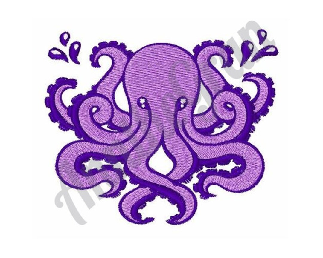 Octopus - Machine Embroidery Design, Purple Octopus Embroidery Pattern ...