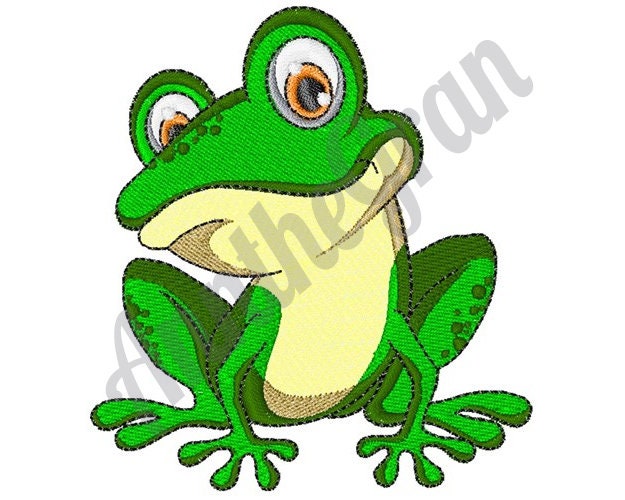 Green Toad Machine Embroidery Design Green Frog Embroidery - Etsy