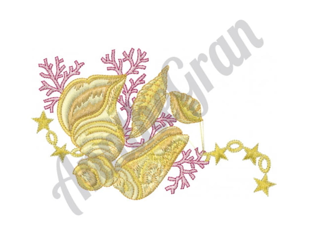 Decorative Shells - Machine Embroidery Design. Seashells Embroidery ...