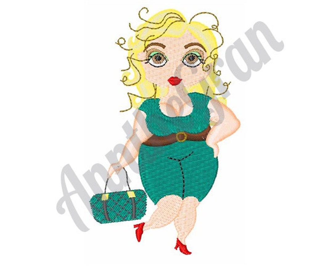 Blonde Woman Embroidery Design. Machine Embroidery Design. Cute Girl ...