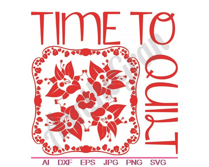 Floral Quilt Block Svg Dxf Eps Png Jpg Vector Art | Etsy