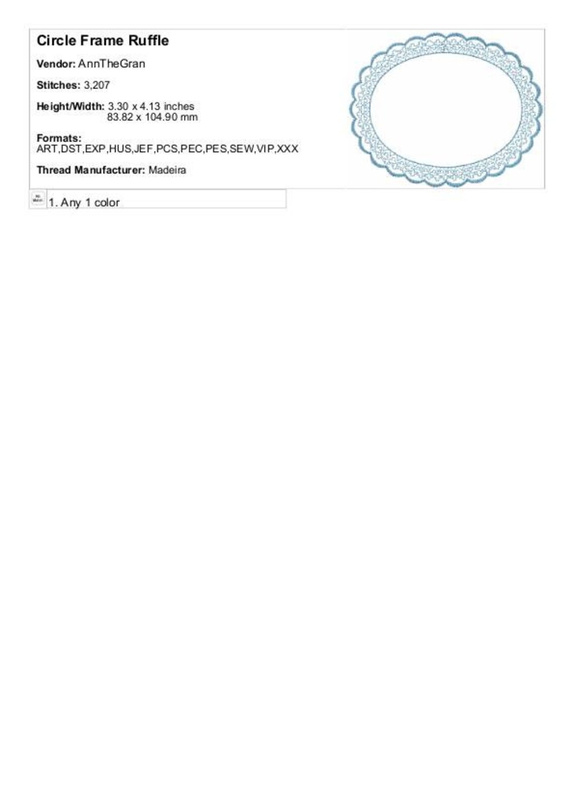 Circle Frame Ruffle Machine Embroidery Design. Round Frame - Etsy