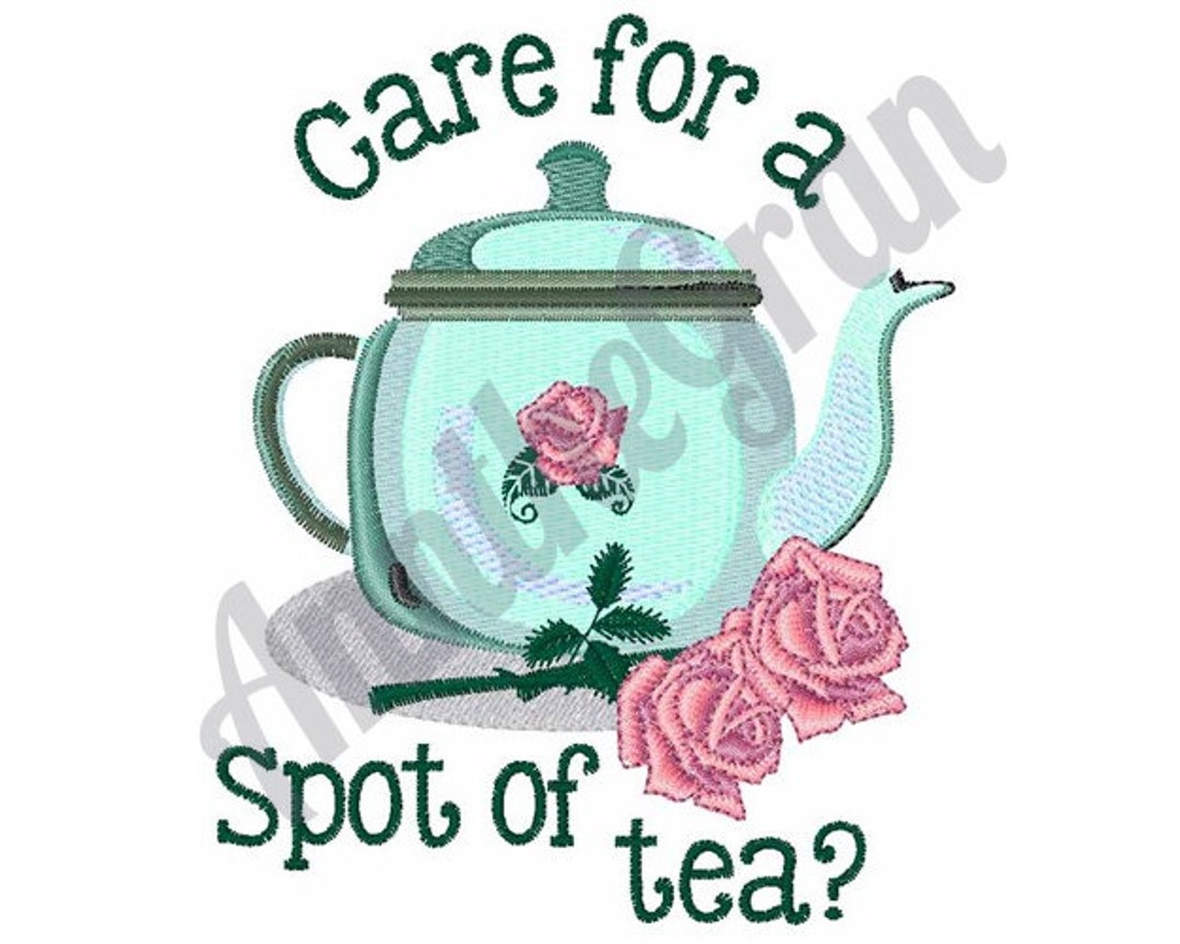 Teapot Embroidery Design. Machine Embroidery Design. Spot of Tea ...