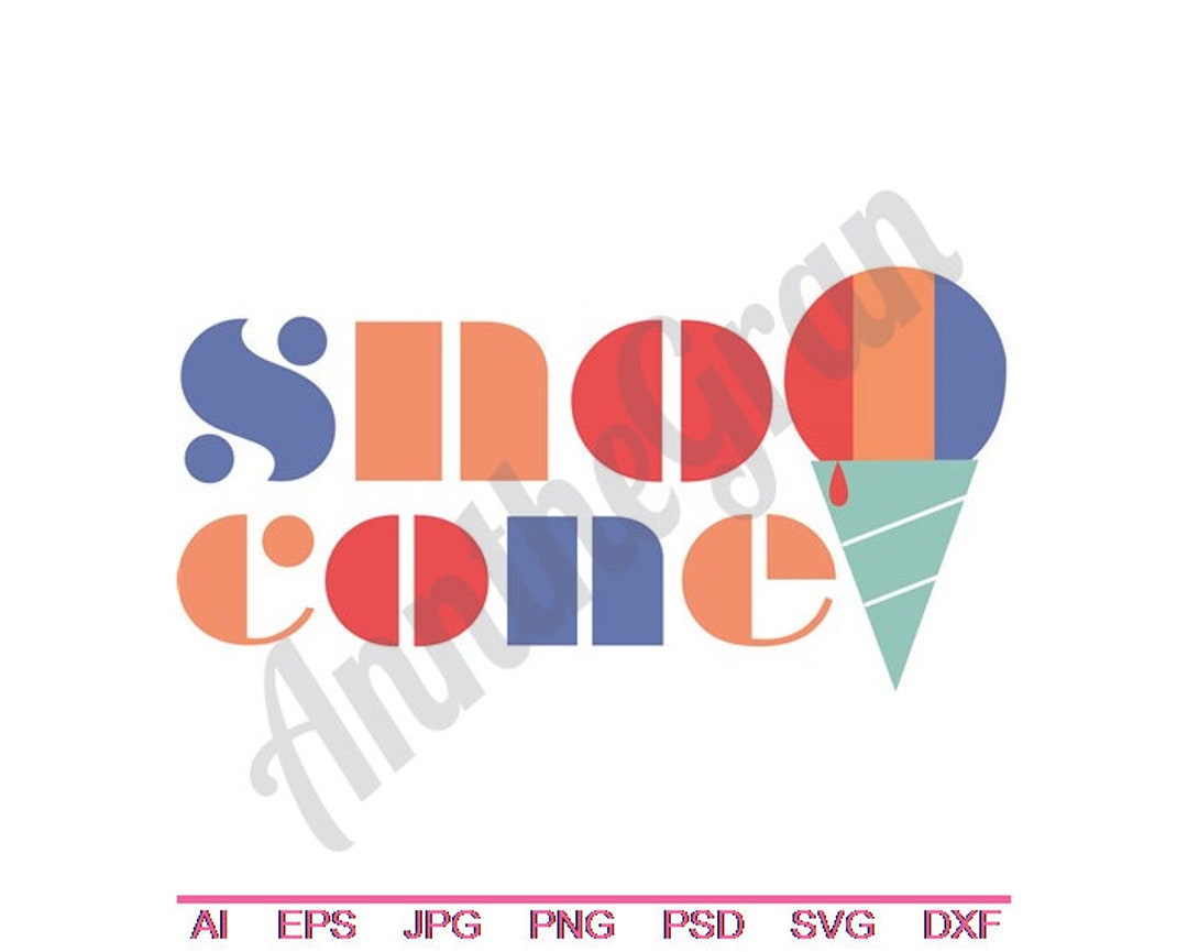 Sno Cone Ice Cream Svg, Dxf, Eps, Png, Jpg, Vector Art, Clipart, Cut ...