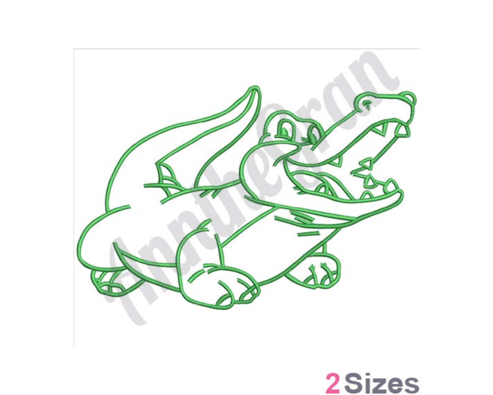 Alligator Machine Embroidery Design Alligator Outline - Etsy