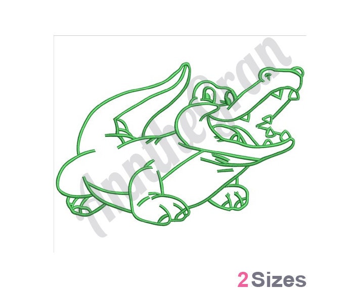 Alligator Machine Embroidery Design Alligator Outline - Etsy