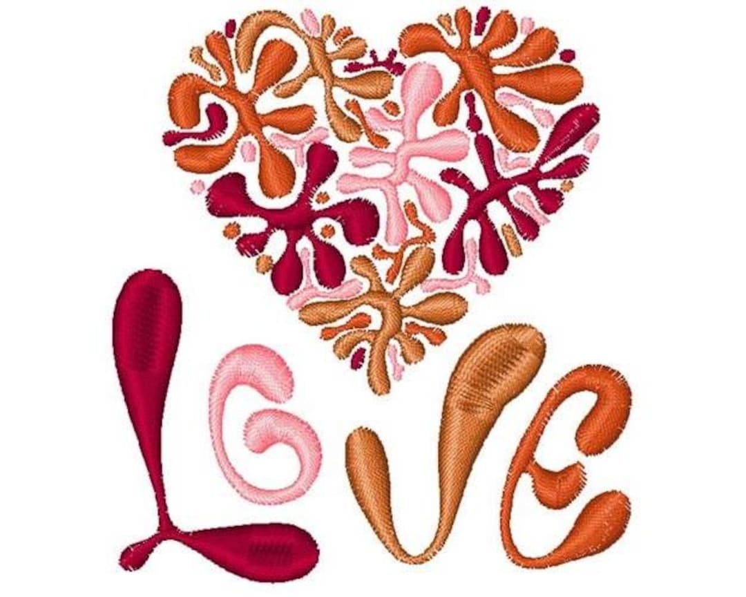 Love Heart - Machine Embroidery Design - Etsy