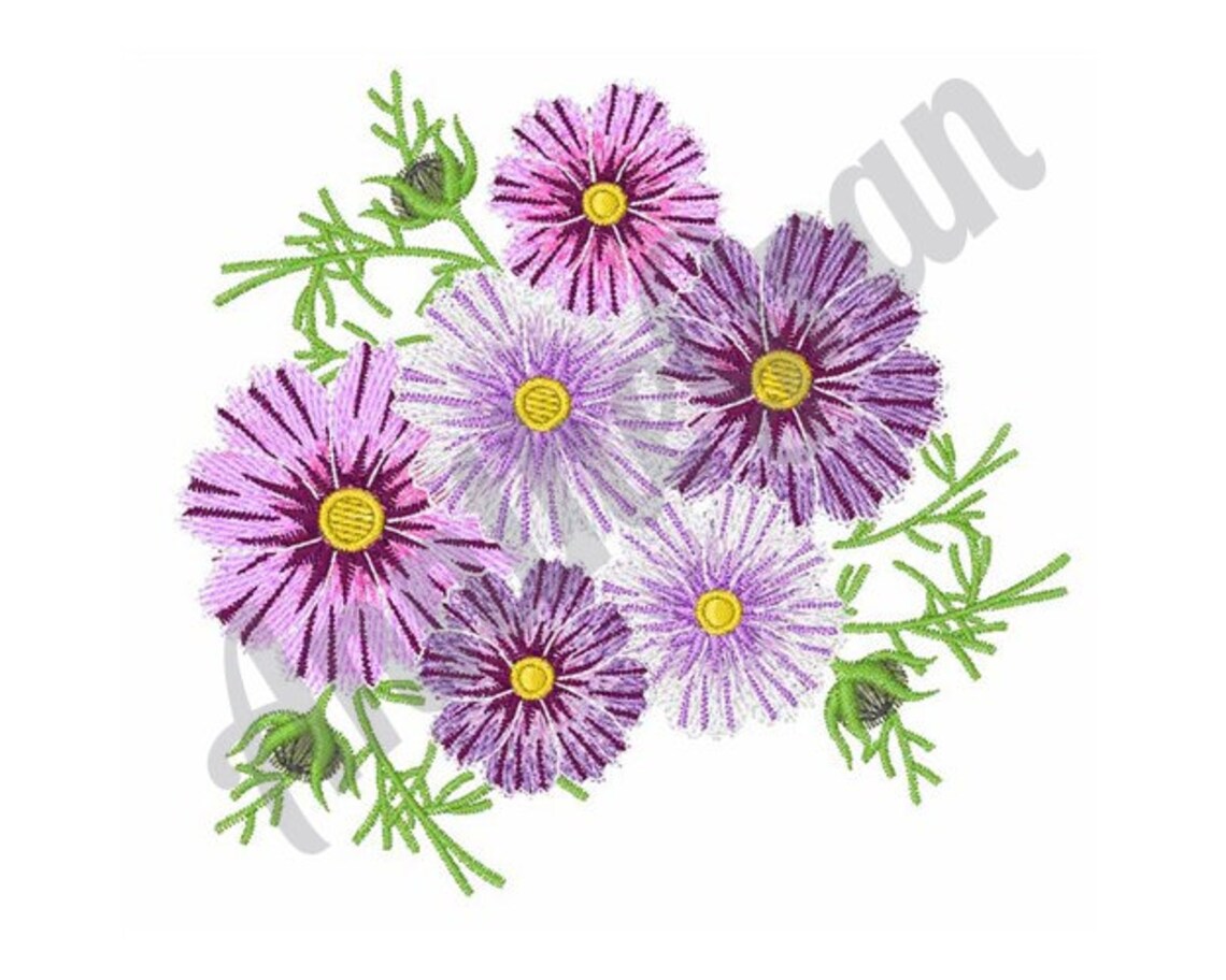 Violet Floral Arrangement Embroidery Design. Machine | Etsy