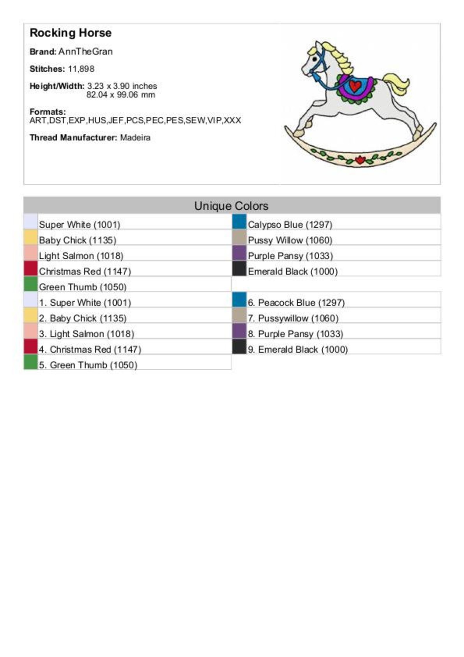 Rocking Horse Embroidery Design. Machine Embroidery Design. - Etsy