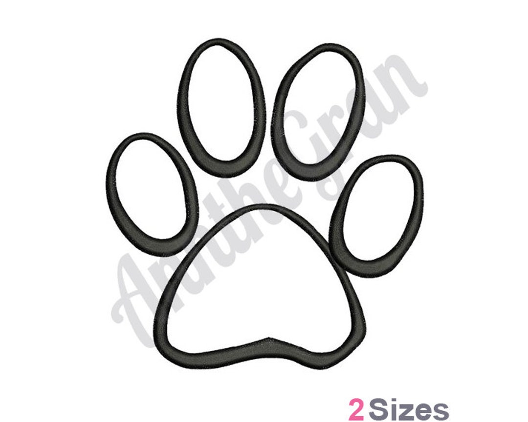 Dog Paw - Machine Embroidery Design. Dog Pawprints Embroidery Pattern ...