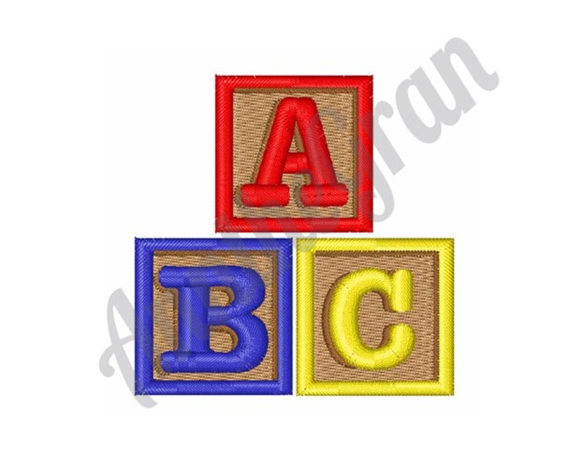 Alphabet Blocks Embroidery Design. ABC Embroidery Design. Letters ...