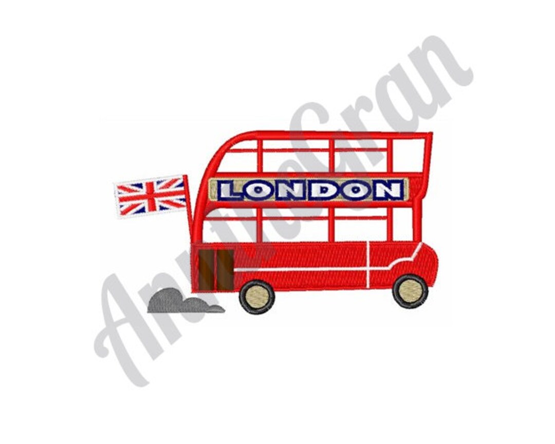 London Bus Embroidery Design. Machine Embroidery Design. Double Decker ...