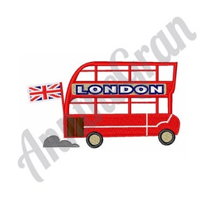 London Bus Embroidery Design. Machine Embroidery Design. Double Decker ...
