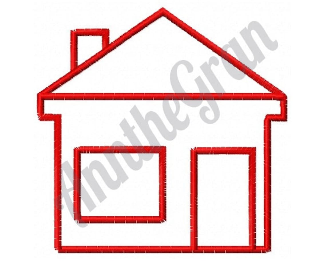 House Outline Embroidery Design. Machine Embroidery Design. - Etsy