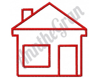 House Outline Machine Embroidery Design - Etsy