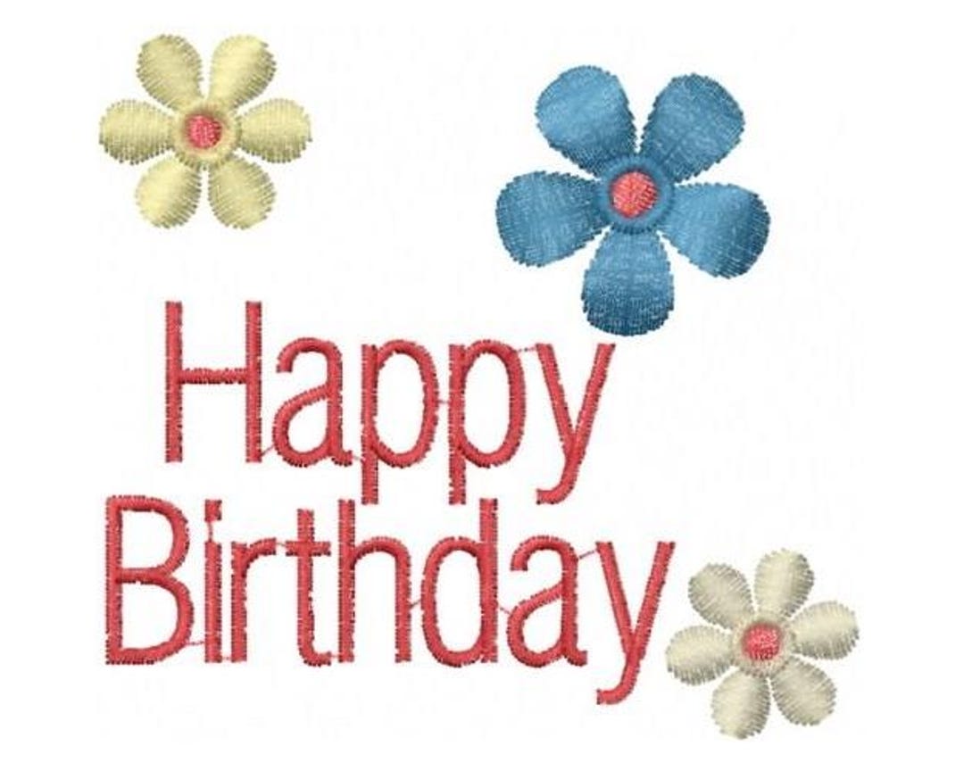 Happy Birthday Machine Embroidery Design - Etsy