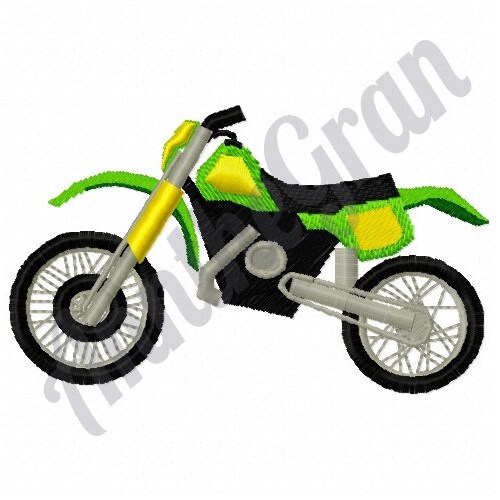 Green Dirt Bike Pattern. Machine Embroidery Design. Motocross - Etsy