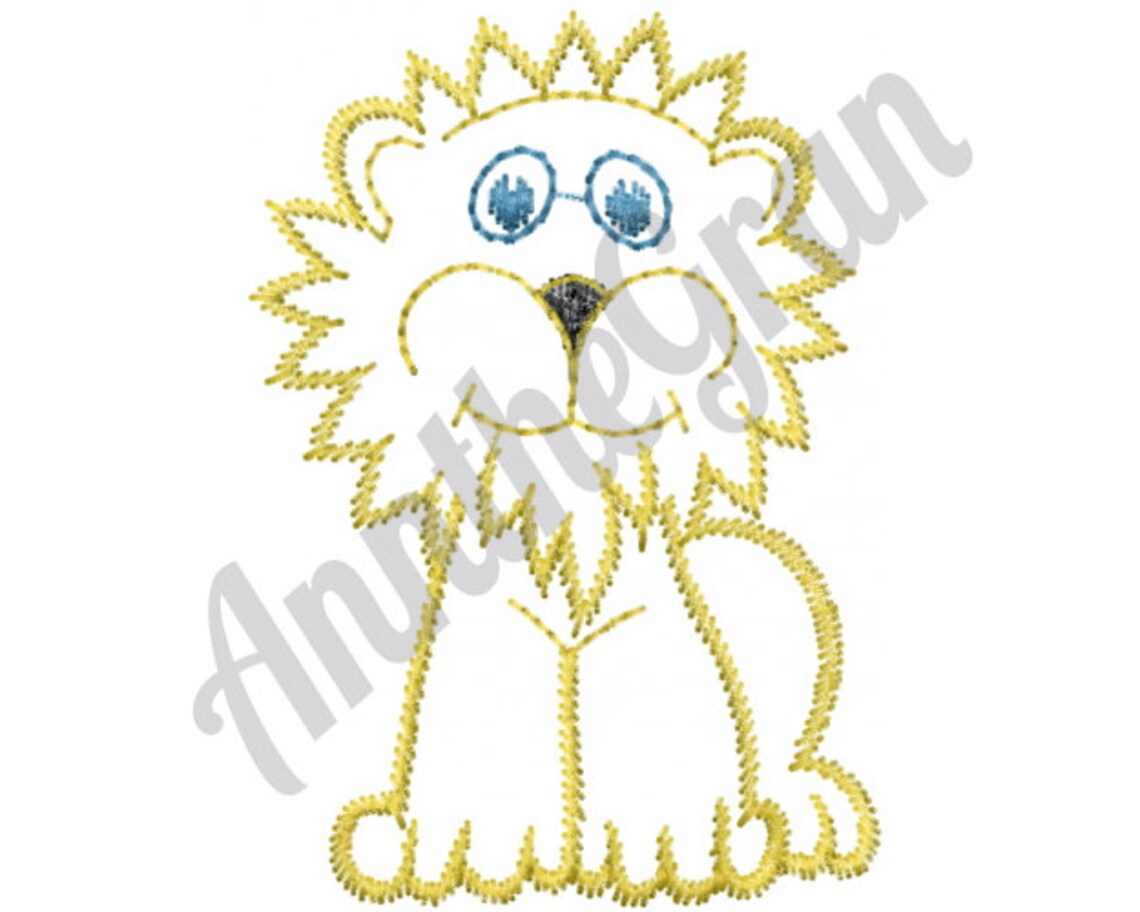 Baby Lion Outline Embroidery Design. Machine Embroidery - Etsy