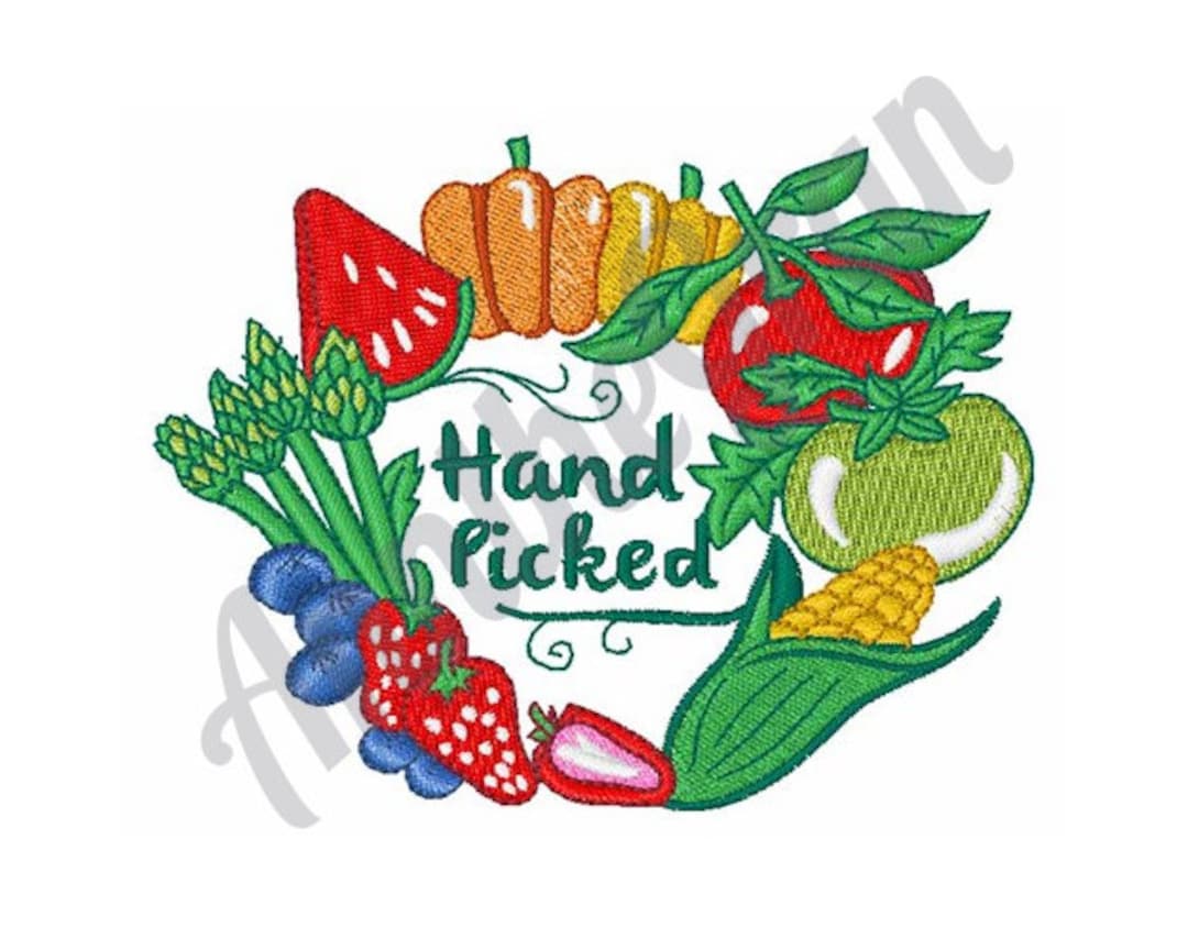 Hand Picked Vegetables Embroidery Design. Machine Embroidery Design ...