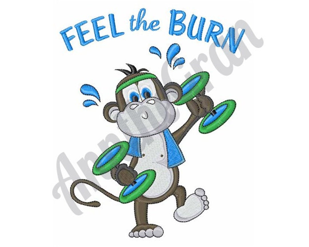 Exercise Monkey Embroidery Design. Machine Embroidery Design. Feel the ...