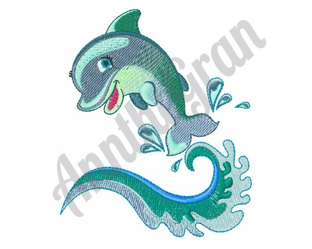 Dolphin Waves Embroidery Design. Machine Embroidery Design. Baby ...