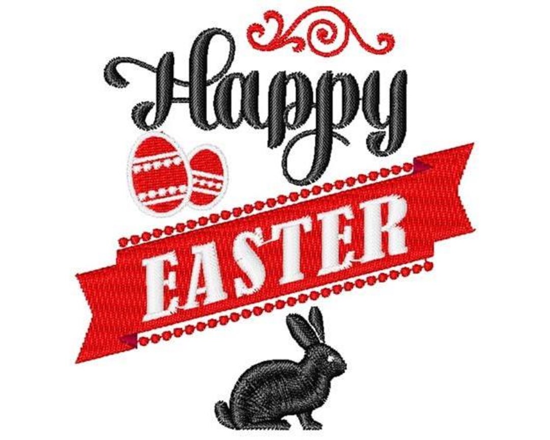 Happy Easter - Machine Embroidery Design - Etsy