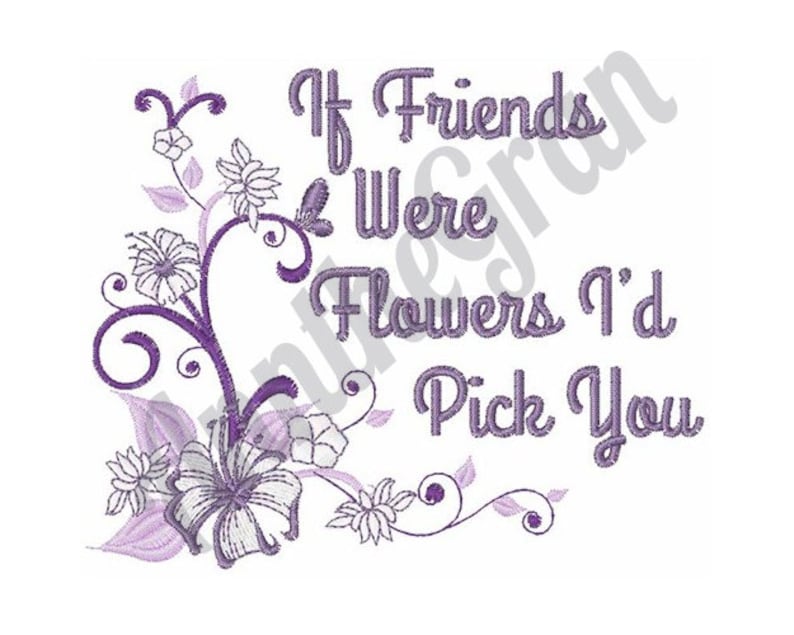 Flowers Machine Embroidery Design Friends Embroidery - Etsy