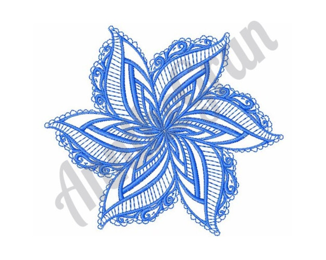 Swirl Star Mandala Flower Embroidery Design. Machine Embroidery Design ...