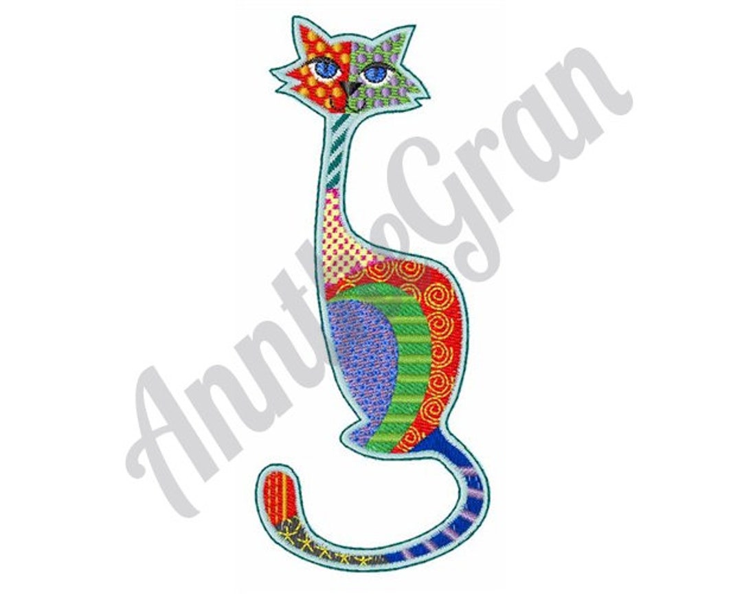 Cat Embroidery Design. Machine Embroidery Design. Colorful Cat ...