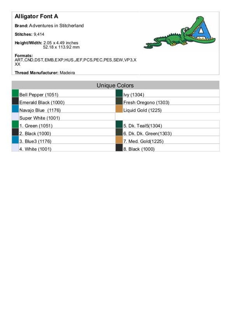 Alligator Font A. Alligator Embroidery Letter. Machine - Etsy