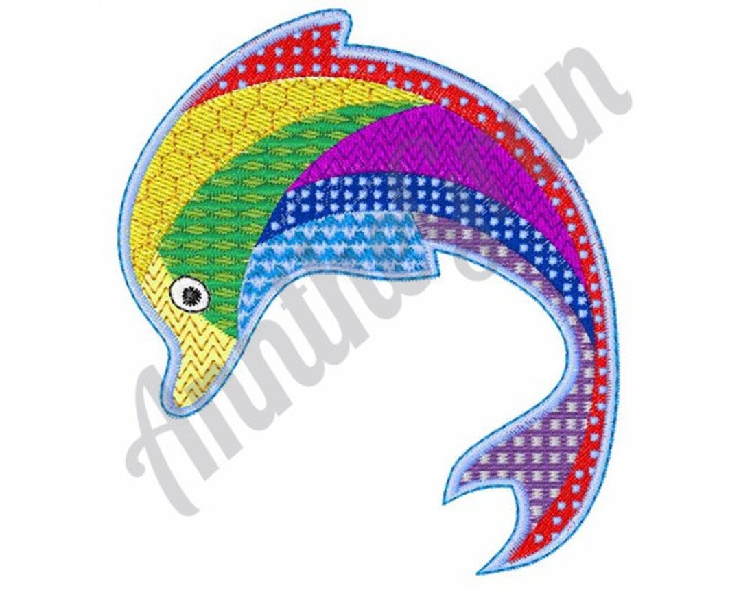 Dolphin Patchwork Embroidery Design. Dolphin Embroidery Design ...