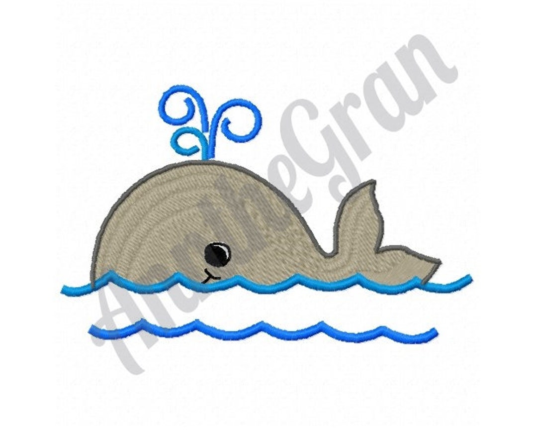 Baby Whale Embroidery Design. Machine Embroidery Design. Split ...